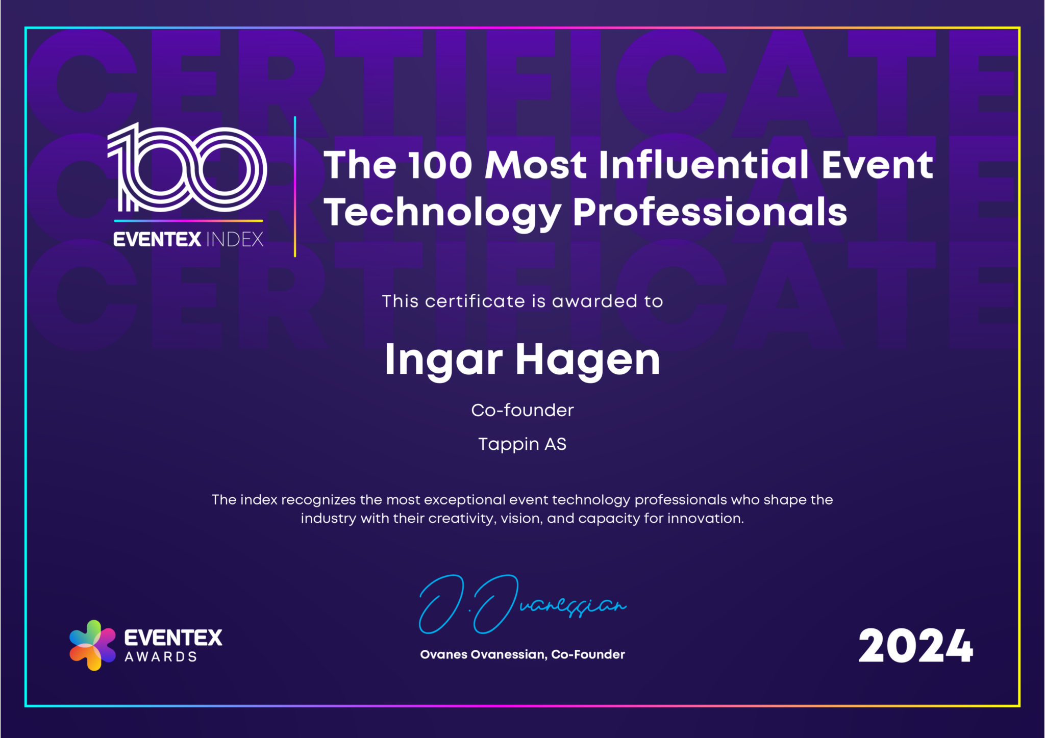 Tappin Founder Named Among Top 100 Event Tech LeadersTappin AS